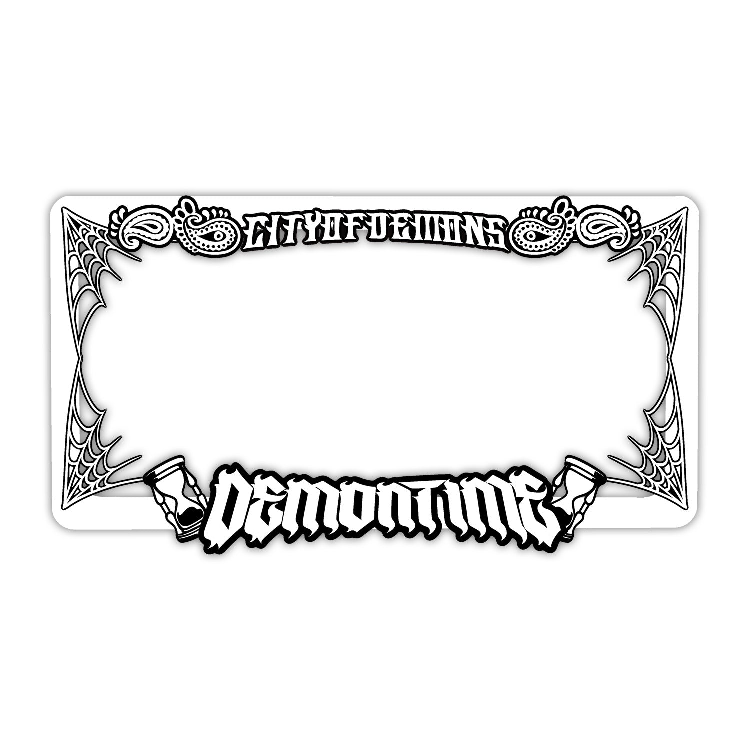 Acrylic License Plate Frame V2 | White | – City of Demons