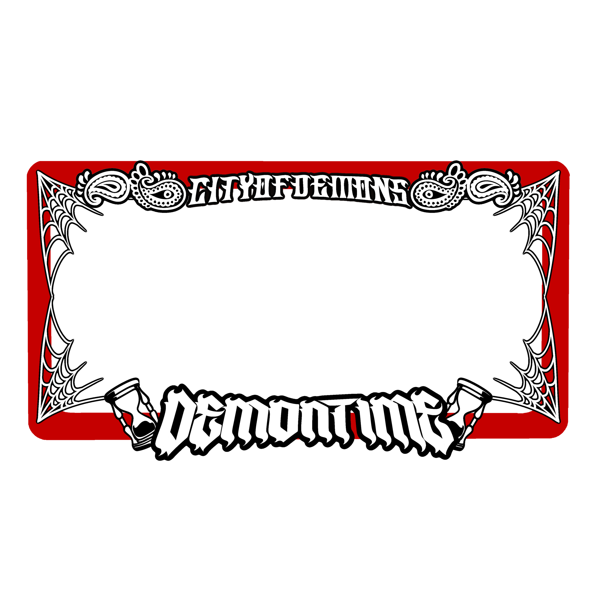Acrylic License Plate Frame V2 | Red | – City of Demons